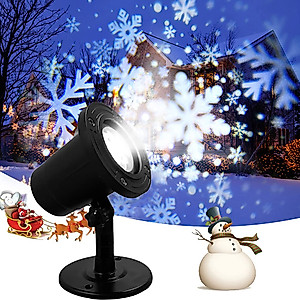 Christmas Snowflake Projection Lights, Coniengk LED Outdoor Projector Lamp, IP65 Waterproof Outdoor Landscape Lighting Snowfall Night Light for Xmas, Holiday, Party, Garden, Patio, Home Decor