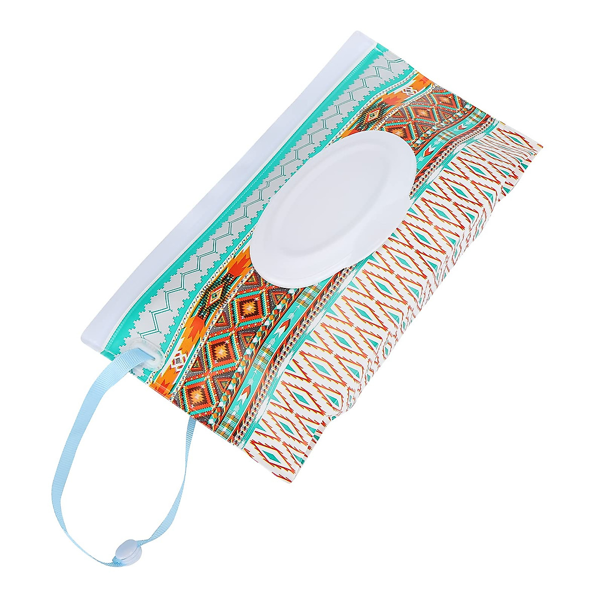 Portable Wet Wipe Pouch, Lanyard Suitable Size Refillable Wet Wipe Holder for Kitchens for Bathrooms for Baby Rooms