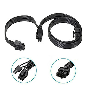 JINYI EPS 8 Pin Male to Dual PCIe 8 (6+2) Pin Male PCIE Cable, GPU Power Cable Replacement for Corsair CoolerMaster Thermaltake Modular Power Supply (25 + 9 inches)