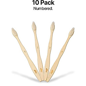SeaTurtle Plant-Based Bristles, Bamboo Toothbrushes, Individually Sealed, Soft Nautral Toothbrush for Adults, 10 Pack