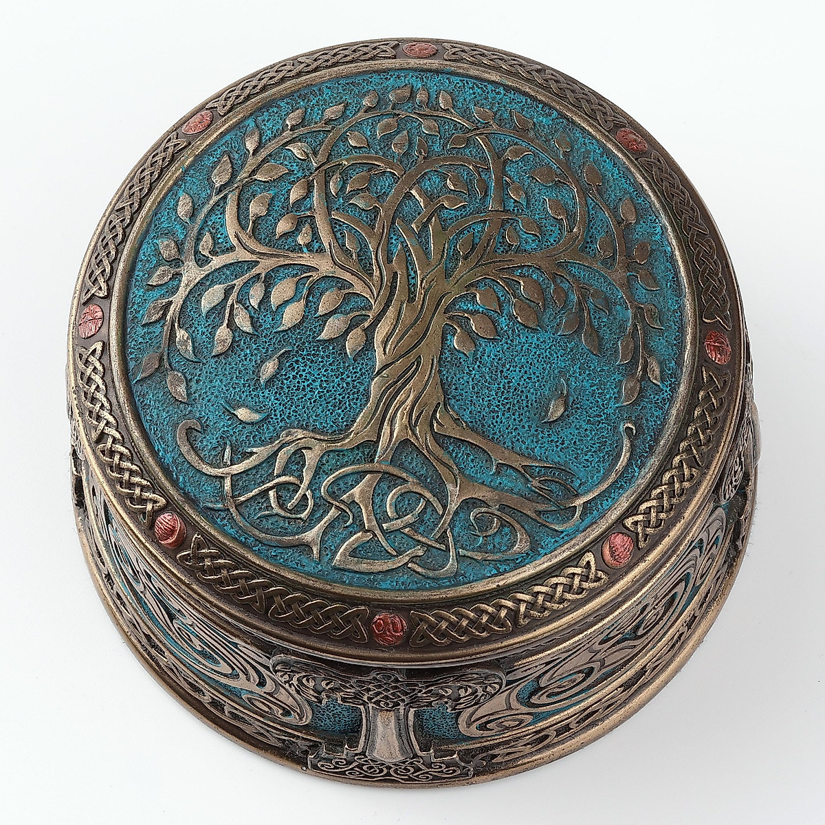 Veronese Design 4 Inch Spiritual Tree of Life Cold Cast Resin Bronze Finish Trinket Jewelry Box