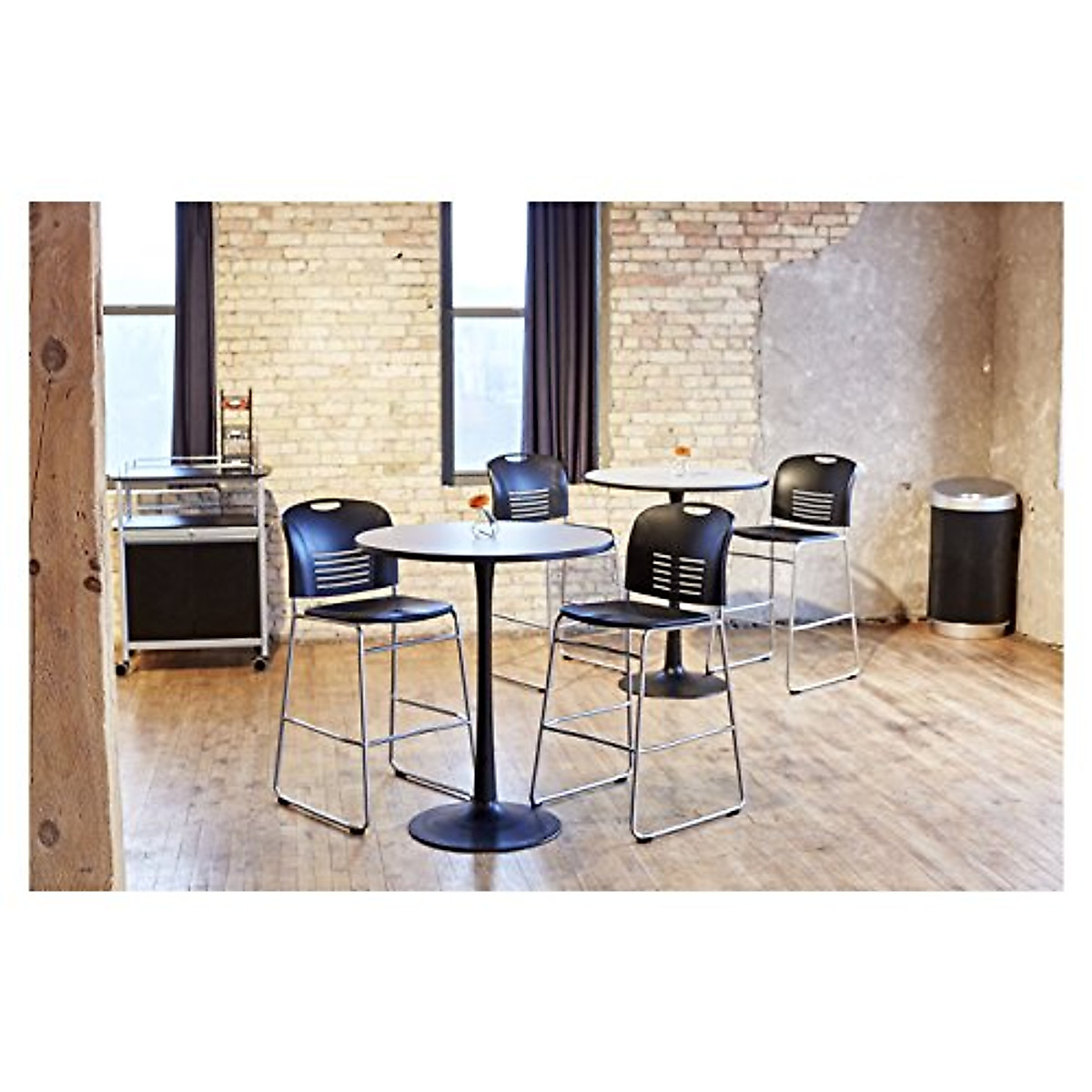 Safco Products 9799BL At-Your-Disposal Vertex Waste Receptacle, 38-Gallon, Black