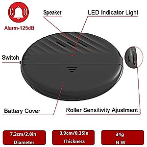 EverNary Window Vibration Alarm,125dB Loud Ultra-Slim Anti-Theft Alarm for Door and Window Glass Break Sensor Alert with Adjustable Sensitivity (5, Black)