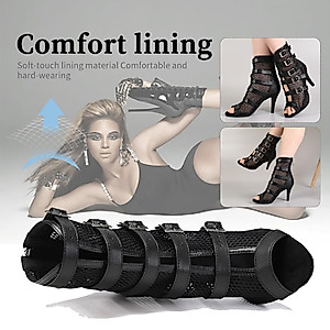 VCIXXVCE Women's Heels Dance Shoes Black with Zipper Peep Toe Rubber Sole Ballroom Salsa Ankle Dance Boots 3 1/3inch Heel,9 B(M) US