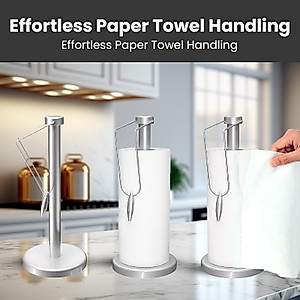 Experience The Difference with Our Revolutionary Paper Towel Holder. Simplify Your Kitchen or Dining Routine, Keep Your Countertop Organized, and Enjoy The Convenience You Deserve. (Silver)