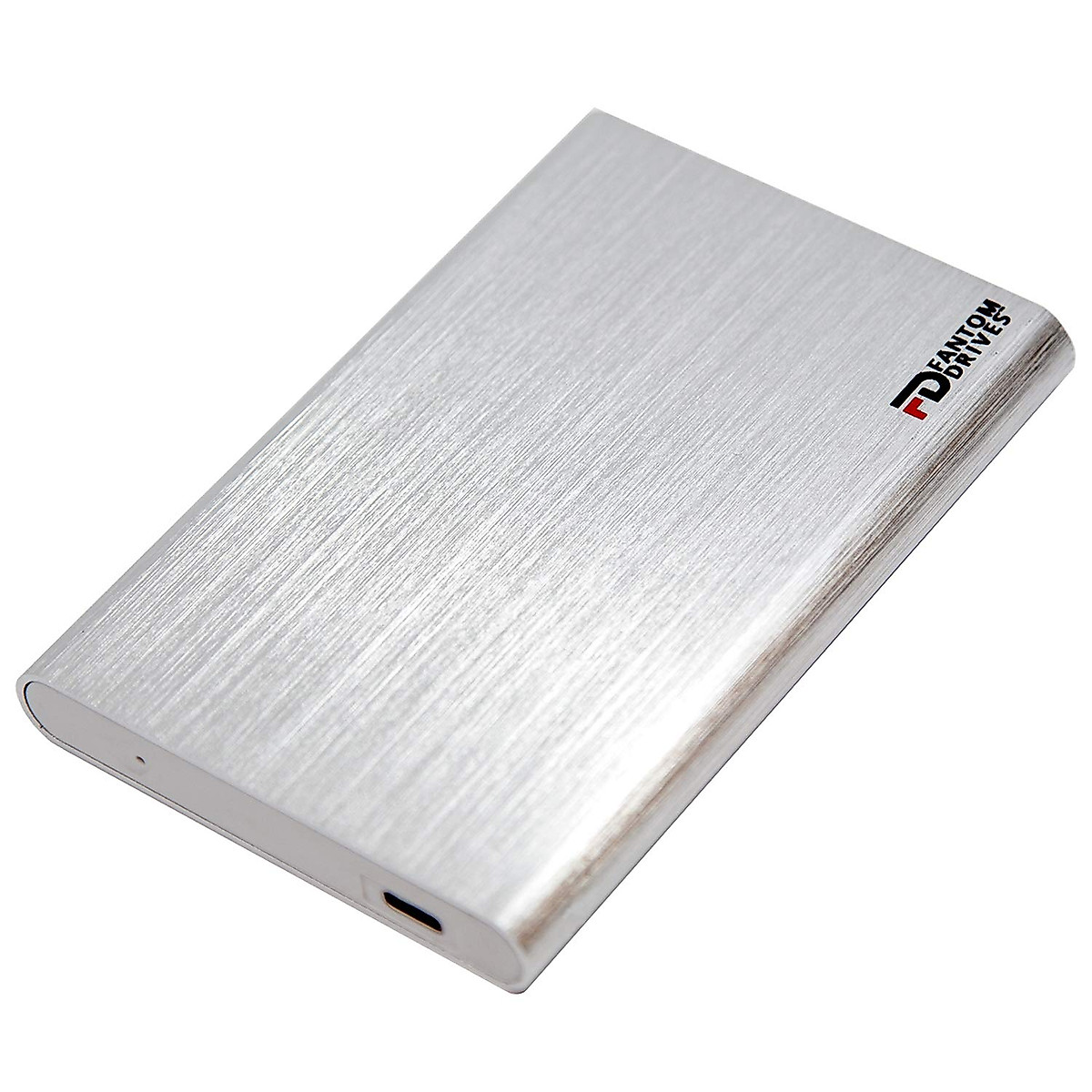 Fantom Drives FD 2TB Portable Hard Drive - USB 3.2 Gen 2 Type-C - 10Gbps - Aluminum - Silver - Compatible with Mac/PC/PS4/Xbox (GF3SMC2000U)