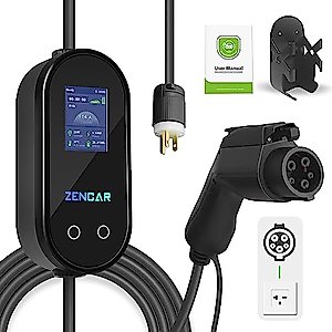 EVCARS Level 2 EV Charger 16A NEMA 6-20 25FT Portable EVSE D Electric Vehicle Car Charging Station, Fixed Time Charging, Total Charging Energy Record (SAE J1722, Adjustable Amp, Time Delay)