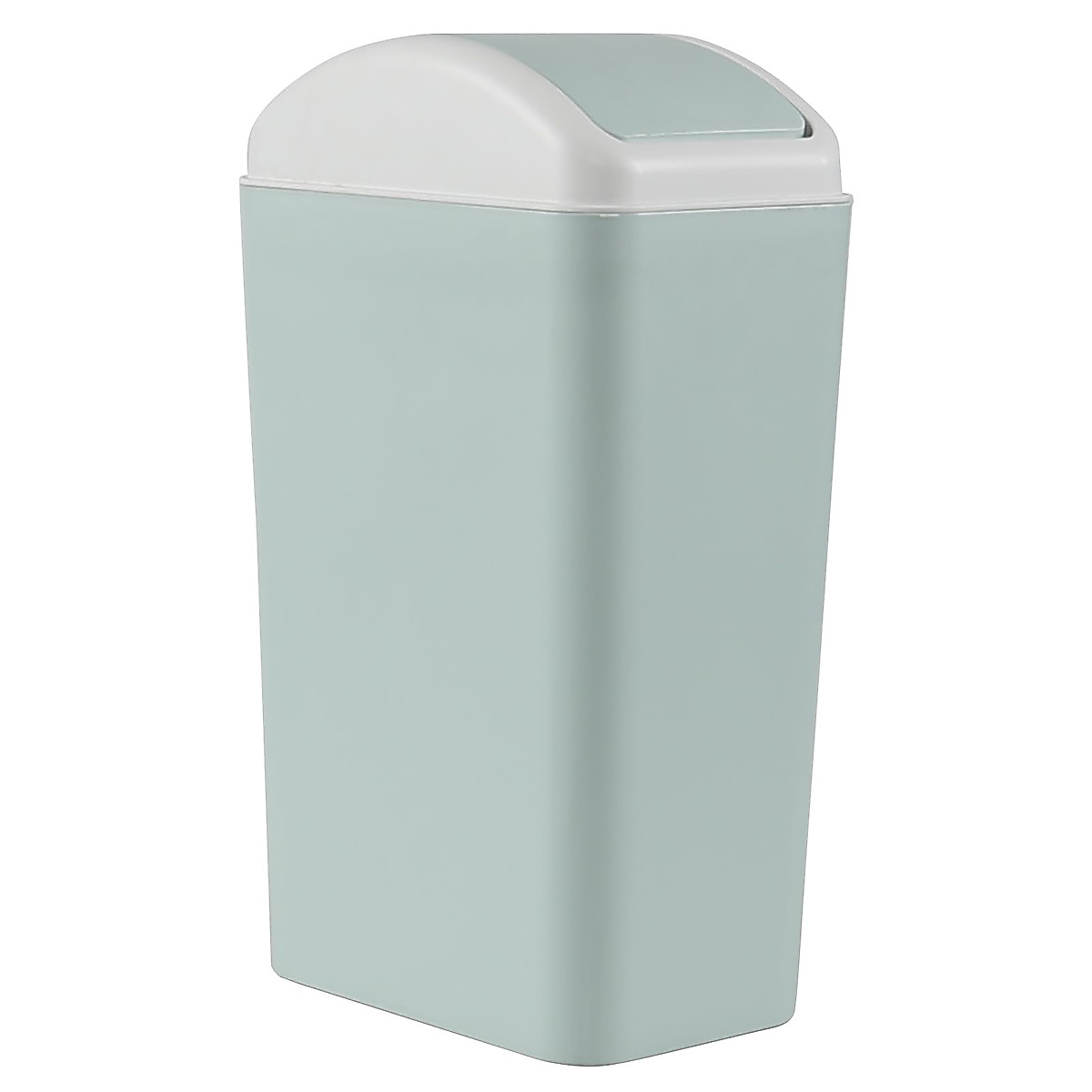 Wakikini 3.5 Gallons Swing Top Garbage Can, Plastic Trash Can with Swing Lid, Blue