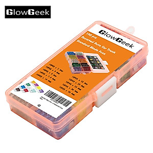 GlowGeek 100pcs Assorted Auto Car Truck Standard Blade Fuse Assortment 2A 3A 5A 7.5 A 10A 15A 20A 25A 30A 35A Car Boat Truck SUV Automotive Replacement Fuses