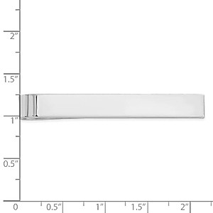 Solid 925 Sterling Silver Tie Bar - 49mm x 6mm - Jewelry Gifts For Men Husband Dad