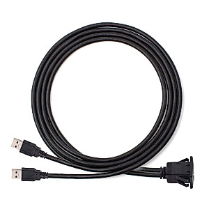 xiwai 1m Waterproof Dual USB 3.0 Extension Latch Mount Car AUX Cable for Dashboard Panel