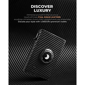 AirTag Wallet for Men, Finest Full Grain Genuine Leather, Mens Wallet with AirTag Holder, Apple Air Tag Minimalist Front Pocket Trifold Wallet, RFID Blocking, Pop Up Smart Wallet with Card Holder