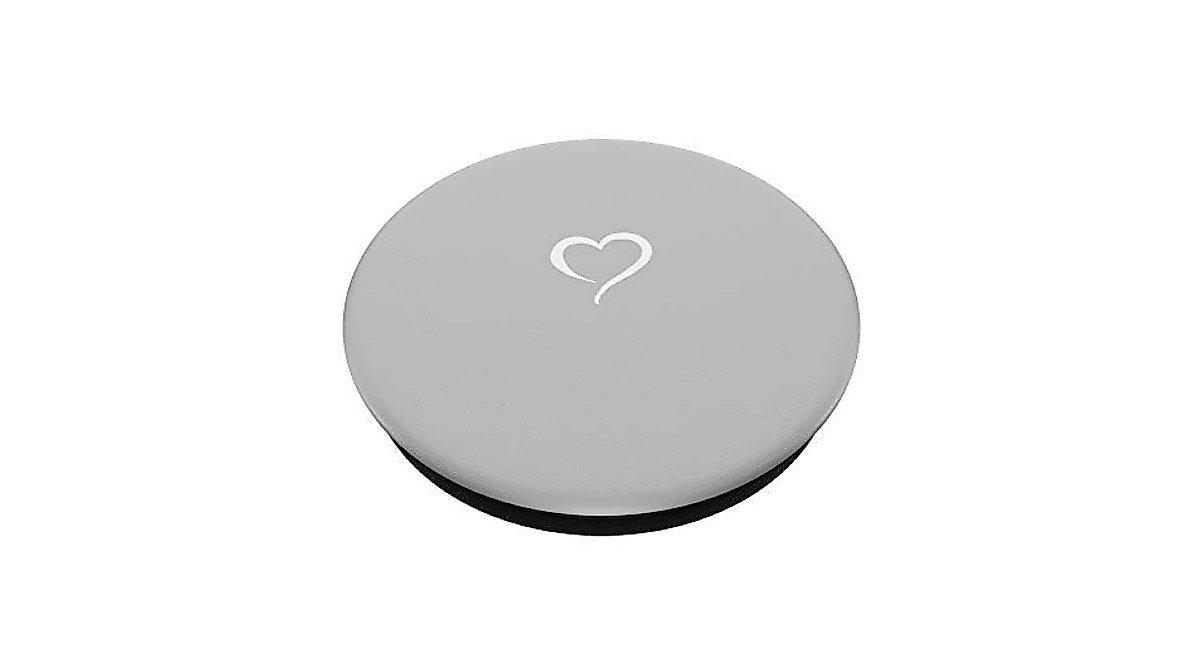 Light Pastel Plain Grey Hand Drawn Heart Minimalist Love PopSockets ...