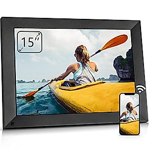 NexFoto 32GB Large 15 inch Digital Picture Frame, Wi-Fi Digital Photo Frame, Wall-Mountable, Instantly Share Photos Videos via App or Email, Gift for Grandparents