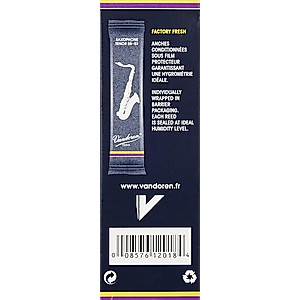 Vandoren SR2225 Tenor Sax Traditional Reeds Strength 2.5; Box of 5