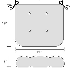 INFBLUE Outdoor Tufted Wicker Cushions Seat Cushions for Patio Furniture Set of 2, 19x19 Outdoor Chair Cushions Weather Resistant Patio Cushions with Ties for Wicker Chair (Aqua Green, 2 Pack)