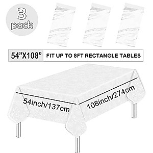 HEIPINIUYE 3 Pack Plastic Lace Tablecloth 54 X 108 Waterproof Disposable Lace Table Cover for Wedding Party Birthday Camping Bridal Shower Lace Paper Tablecloth