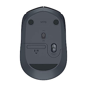 Logitech M170 Wireless Mouse for PC, Mac, Laptop, 2.4 GHz with USB Mini Receiver, Optical Tracking, 12-Months Battery Life, Ambidextrous - Black