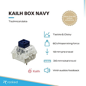 Ranked Bundle of 120 Kailh Box Navy Switches for Mechanical Gaming Keyboards Premium CNC Machined Switch Opener