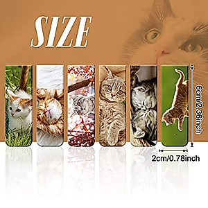 12 Pieces Magnetic Bookmarks Cats Magnet Page Markers Assorted Book Markers Set for Students Reading