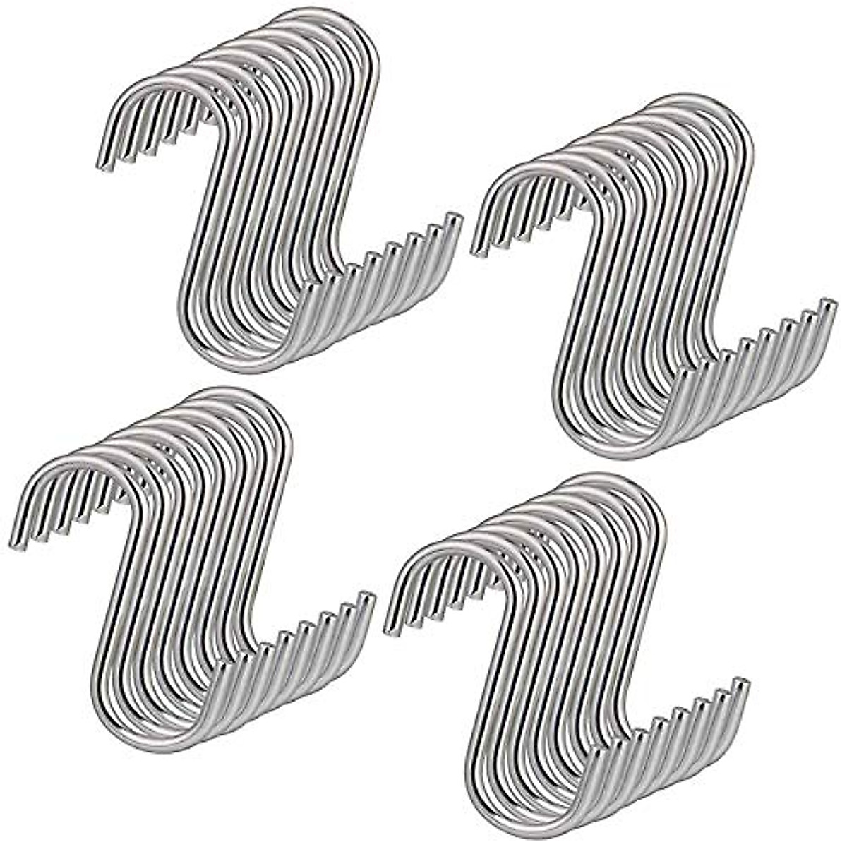 Silver 3.5 Inch Stainless Steel S Hanging Hooks for Indoors, Outdoors, Hang Anything 20 Pcs