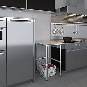 30" X 24" Open Base Stainless Steel Work Table | Residential & Commercial | Food Prep | Heavy Duty Utility Work Station | NSF