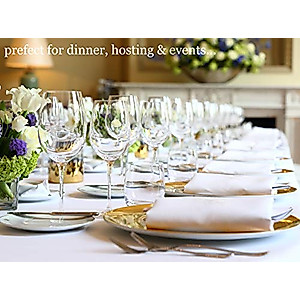 Pomp White 52" x 52" Inch Square Premium Polyester Tablecloth | Wrinkle + Stain Resistant Easy Care Fabric | Fits Square or Round Table