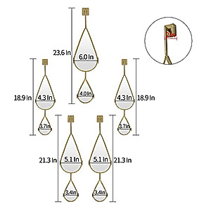 BAODANFU Wall Mirror Decorative Mirrors Mounted Decor Tear Drop Shape Gold for Bedroom Living Room Entryway Bathroom Vanity,5-Pack