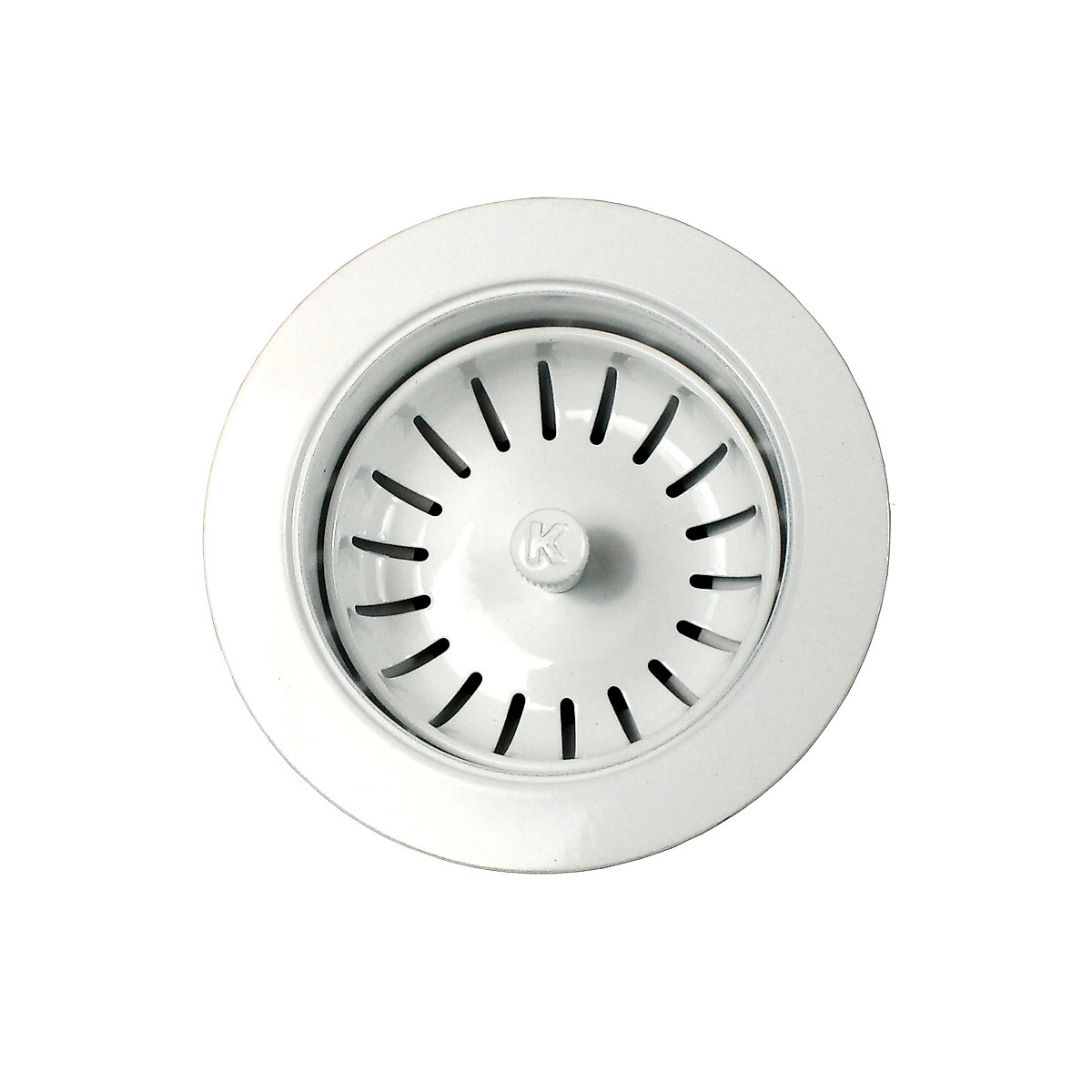 Keeney K1439WH Deep Thread Cast Brass Kitchen Sink Strainer, 3.5-Inch Opening, White