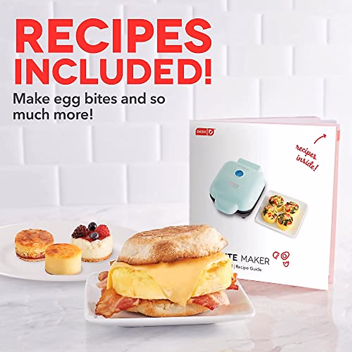 DASH Deluxe Sous Vide Style Egg Bite Maker with Silicone Molds for Breakfast Sandwiches, Healthy Snacks or Desserts, Keto & Paleo Friendly, (1 large, 4 mini) - Black