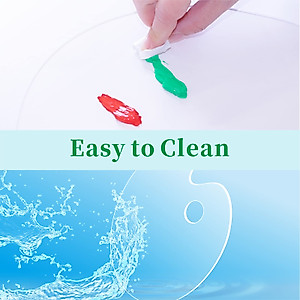 Paint Pallet Paint Palette, Large Acrylic Paint Palette, Upgrade Big Size Acrylic Palette 15 X 11 Inches Oval, Easy Clean Transparent Non-Stick Painting Palette