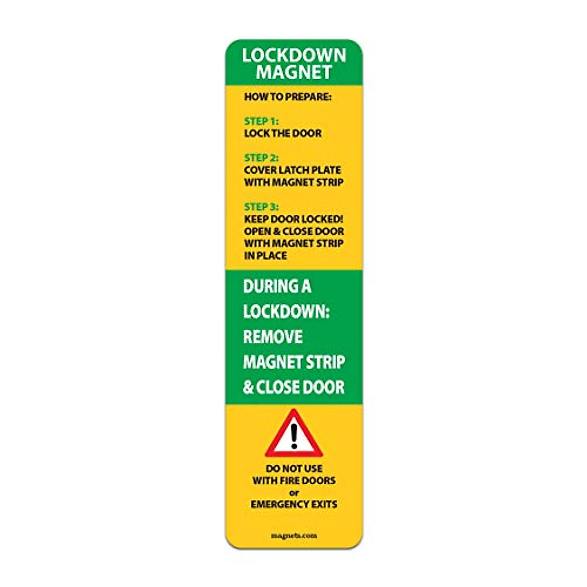 New and Improved! Magnetic Strips for School Lockdowns -Durable 30mil Magnetic Strip (Green, 50)
