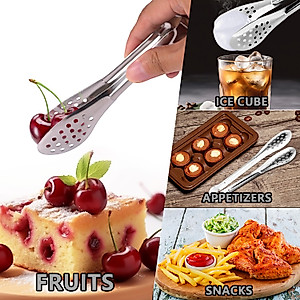 10PCS Serving Tongs, Small Kitchen Tongs,XEVOM Stainless Steel small tongs, Appetizer Tongs Ice Tongs Mini Sugar Tongs (5 Inch)