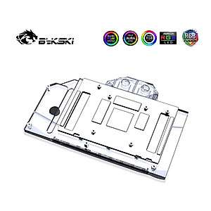Bykski GPU Waterblock, for ASUS TUF RTX 3070 Ti 8G Gaming, GPU Water Cooler with Metal Backplate (5V 3PIN A-RGB LED)