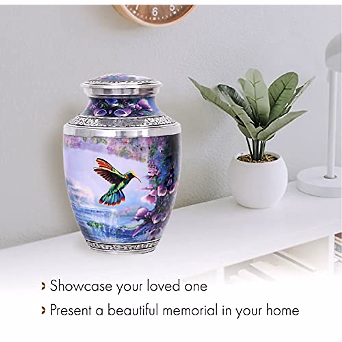 HLC Handcrafted Humming Bird Urn for Human Ashes - Adult Funeral Cremation Urn Handcrafted - Affordable Urn for Ashes (Adult (200 lbs) – 10.5 x 6 “, Decorative Cremation Urn)