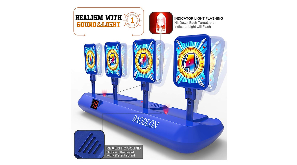 Baodlon Digital Shooting Targets with Foam Dart Guns | Fun Shooting ...