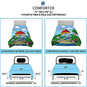 Franco Kids Bedding Super Soft Microfiber Reversible Comforter, Twin/Full, Blues Clues