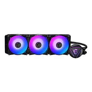 MSI MAG CORELIQUID 360R V2 AIO CPU Liquid Cooler - Rotatable ARGB Blockhead, Integrated Radiator Pump, Split-Flow Water Cooling, Evaporation-Proof Tubing, Easy to Install - AMD & Intel Compatible