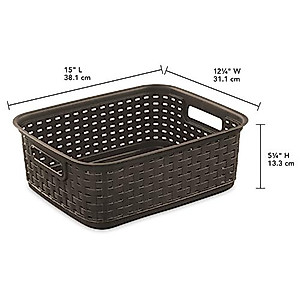 Sterilite 12726P06 Short Weave Basket, Espresso, 6-Pack
