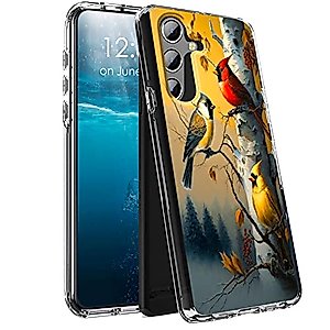 BPQOJB Galaxy A13 5G Case for Samsung A13 5G Clear Case Dual Layer Transparent Soft TPU Hard PC Shock Proof Cover with Wild Birds Pattern Designed Phone Case for Samsung Galaxy A13 5G 6.5" 2022