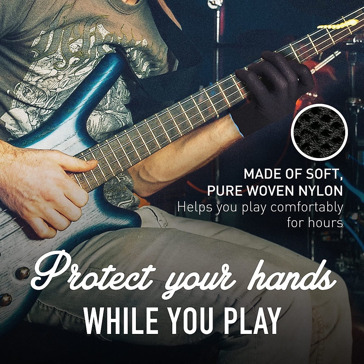 MUSICIANS PRACTICE GLOVE - 1 Glove - Finger & Hand issues (Medium, Black)