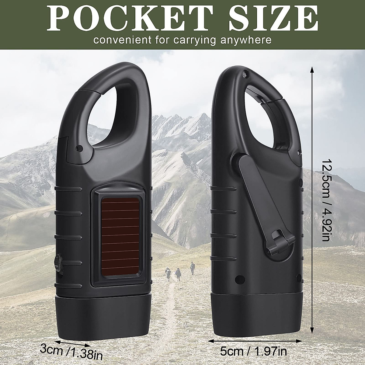 Leelosp 9 Pieces Hand Crank Solar Powered Flashlights, Emergency Rechargeable LED Flashlight Survival Flashlight Gear Self Powered Charging Torch for Outdoor Sports Hiking Camping, Green Yellow Black