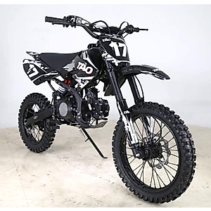 HHH TAO TAO 125cc DB-17 Adult Youth Kids Gas Dirtbike Pit Bike 17/14 inch Wheel (Black Color)
