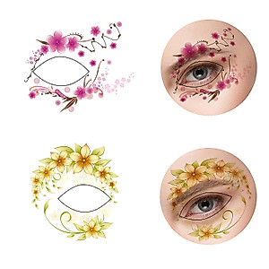 24pcs Eye Temporary Tattoos Face Eyeshadow Makeup Stickers Eyeliner Decals for Halloween Carnival Christmas Masquerade Party