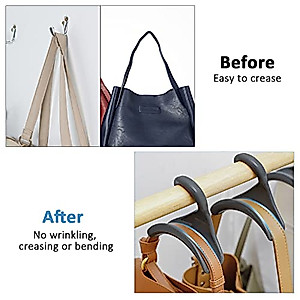 DricRoda Purse Handbag Hanger Hook, Purse Handbag Closet Organizer Storage Hook, Portable Plastic Closet Rod Hanger Rack Holder for Purses Bags Hats Ties Silk Scarves Belts, Space Saving, 6 Pack