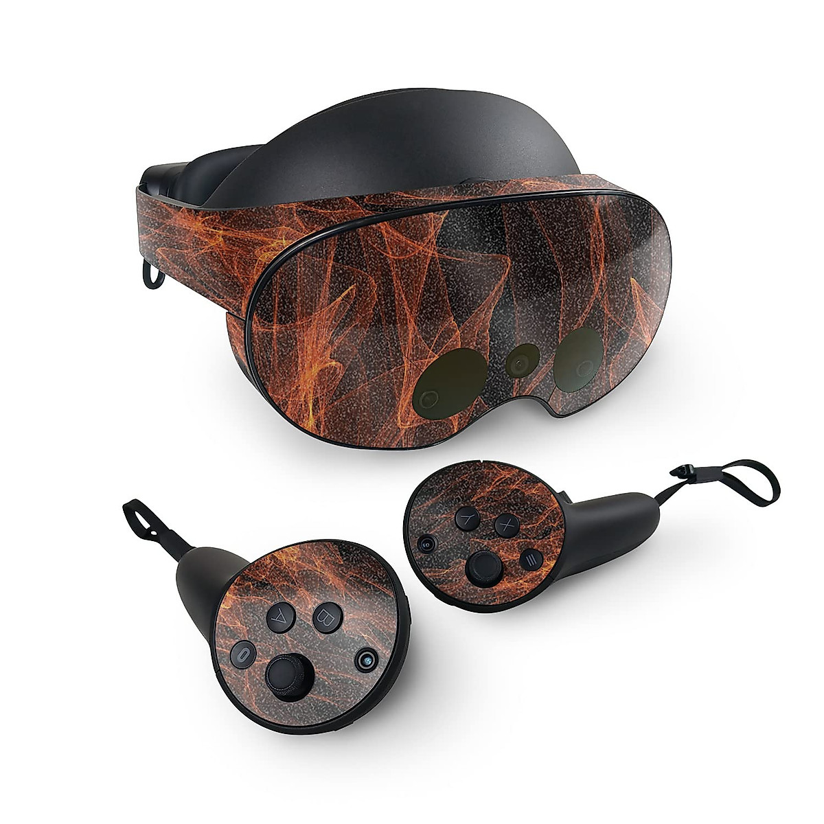 MightySkins Glossy Glitter Skin Compatible with Meta Quest Pro - Charcoal Flames | Protective, Durable High-Gloss Glitter Finish | Easy to Apply, Remove, and Change Styles | Made in The USA