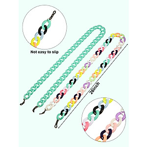 Frienda 9 Pieces Acrylic Eyeglass Chain Sunglasses Reading Strap for Women Men Eye Glasses Holder Necklace Around Neck Eyewear Retainer