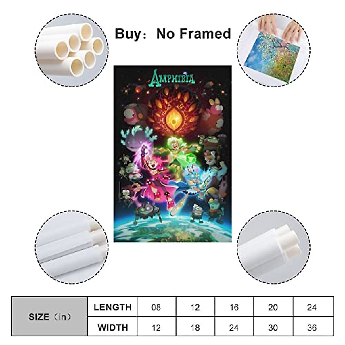 EMPTYZ Amphibia Classic Cartoon Canvas Art Poster and Canvas Wall Art Living Room Posters Bedroom Painting, Wall Art Picture Print Modern Family Bedroom Decor Posters 12x18inch(30x45cm)