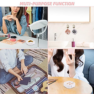 GBACHOOSE 6PCS Hair Tie Organizer, Small Portable Hair Tie Holder Hair Tie Container, Stackable Hair Tie Holder Hair Tie Storage Hair Tie Organizer Travel（Pink & White）