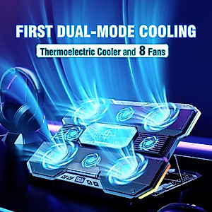 Cooling Pad for Gaming Laptop with Thermoelectric Cooler，8 Fans Powerful Laptop Cooler (Thermoelectric Cooler and 8 Fans)